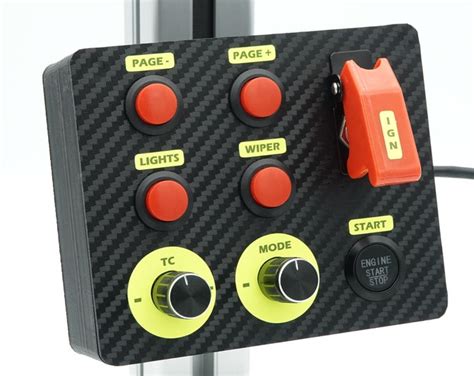 Pc Usb Button Box 28 Functions Back Lit Red With Neon Labels Sheet For Sim Racing Etsy Uk