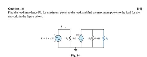 Solved 14 ﻿question 1410find The Load Impedance Rl For