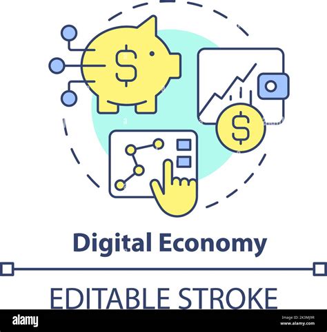 Digital Economy Concept Icon Stock Vector Image And Art Alamy