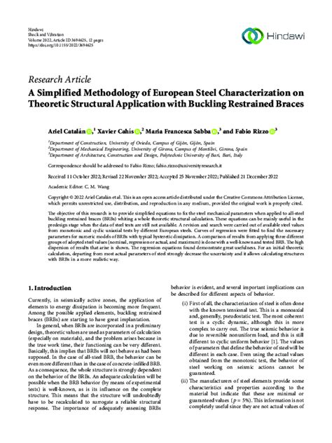 Pdf A Simplified Methodology Of European Steel Characterization On Theoretic Structural