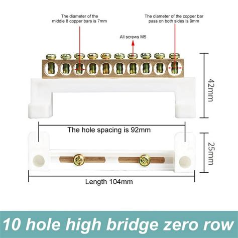 copper ground terminal row with screws for easy installation in cabinets