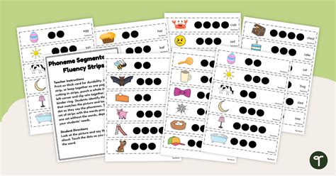 Phoneme Segmentation Fluency Strips Teach Starter