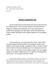 Implicit Bias Tests Docx Southern New Hampshire University MGT Leadership And Team