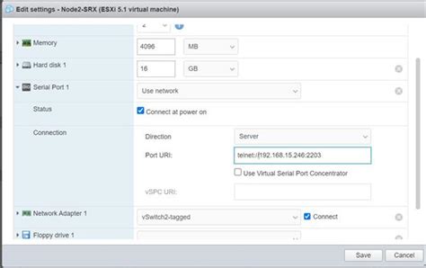 VSRX Hosted On ESXI Remote Serial Issues Via Network SRX