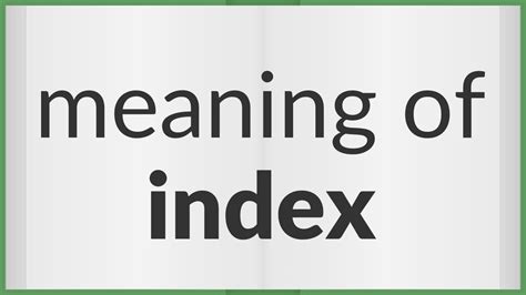 Index Definition Construction At Ernest Stockton Blog