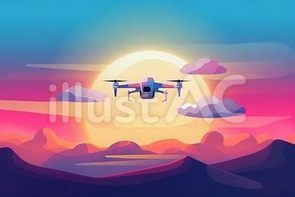 飛行するドローンイラスト No 24017933｜無料イラスト・フリー素材なら「イラストac」