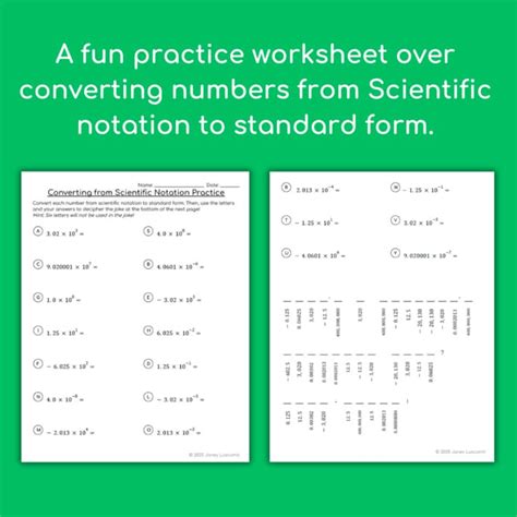 Decipher The Joke Converting From Scientific Notation Practice Worksheet
