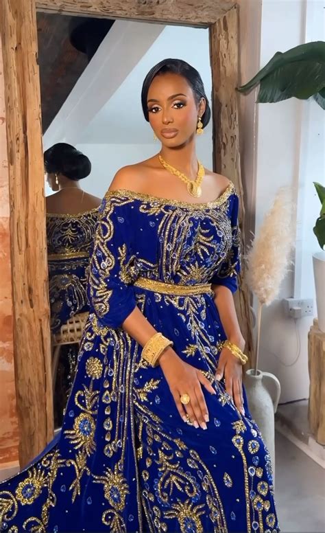 Blue Dirac Somali Wedding Dress Sapphire Blue And Gold Somali