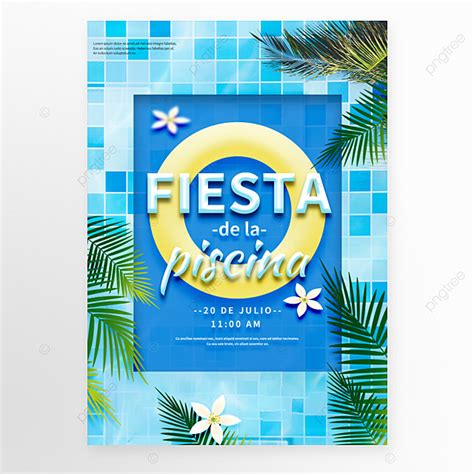 여름 수영장 파티 수영 서클 만화 프로모션 포스터 템플릿 Psd 다운로드 디자인 자료 다운로드