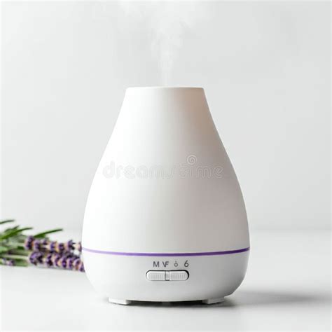 White Cone Shaped Diffuser Emitting Vapors With A Simple Control Switch At The Base Stock