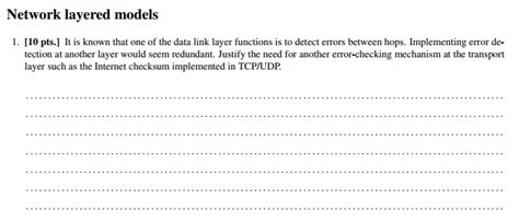 Solved It Is Known That One Of The Data Link Layer Functions