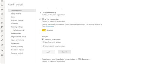Solved Live Connect To Power Bi Usage Reports Microsoft Fabric Community