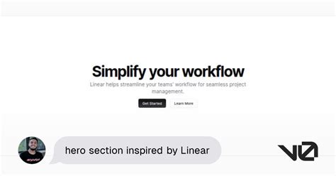Hero Section Inspired By Linear A Shadcnui And V0 Generation V0