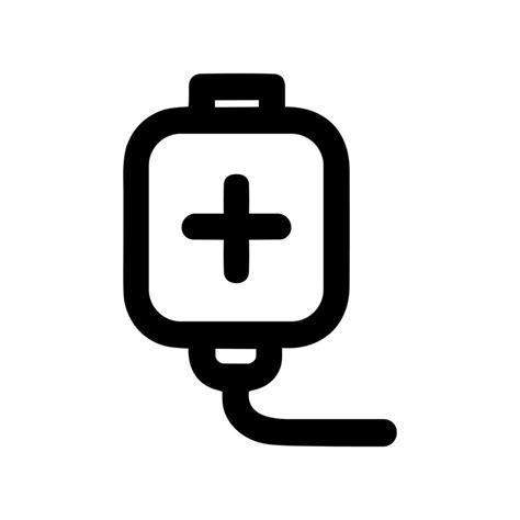 Simple Outline Intravenous Drip Bag With Plus Sign Medical Icon