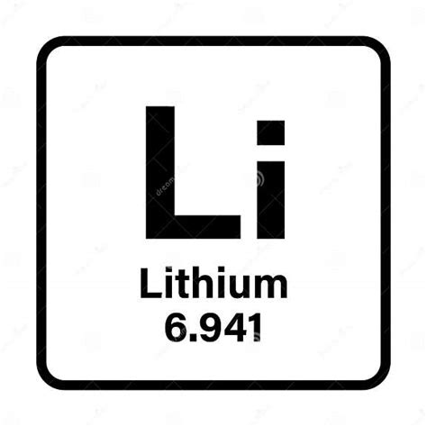Icono De Elemento Químico De Litio Li Ilustración Del Vector