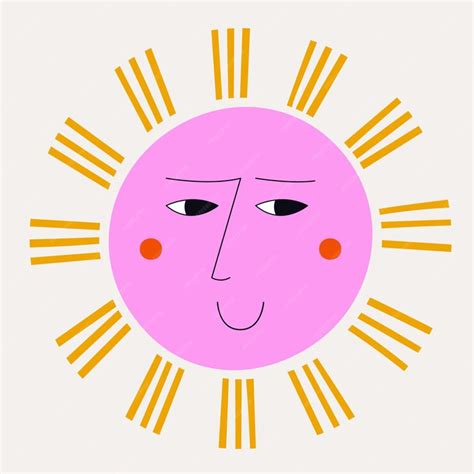 Premium Vector Smiling Sun Abstract Personage Mascot Design Funny