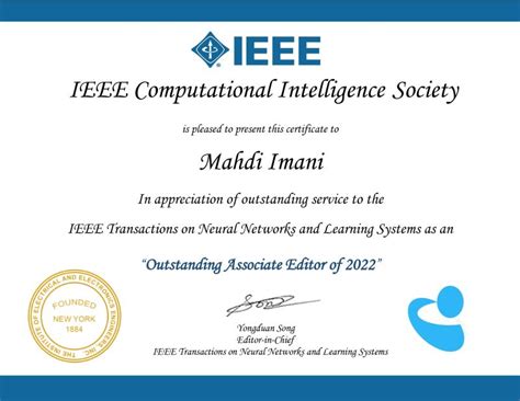 Mahdi Imani On Linkedin Honored To Be Recognized By The Ieee Computational Intelligence Society As