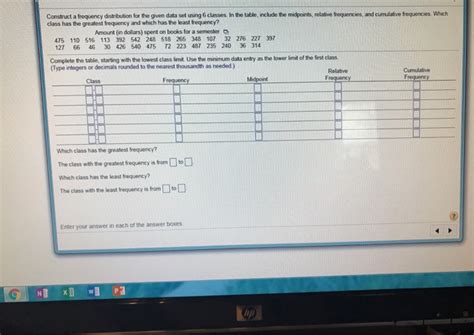 Solved Construct A Frequency Distribution For The Given Data