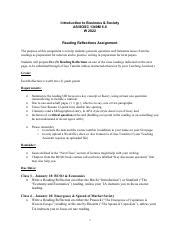 SOSC N Reading Reflection Assignment Pdf Introduction To Business Society AS SOSC