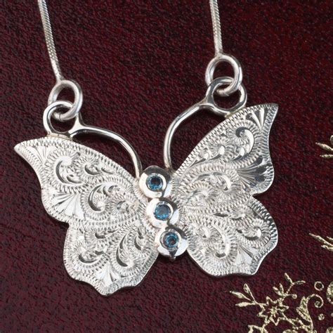 Handcrafted Sterling Silver Birthstone Butterfly Necklace