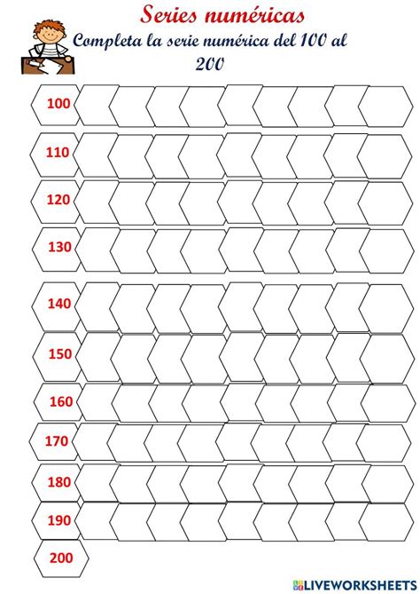 Serie Numérica Del 100 Al 200