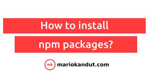 How To Install Npm Packages