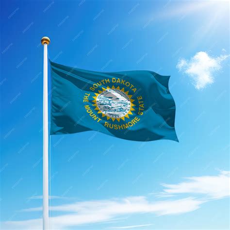 Premium Photo Waving Flag Of South Dakota Is A State Of United States