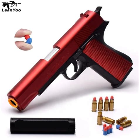 1911 Soft Bullet Toy Gun Blaster With Shell Ejecting Durableandideal Toy Gun T Box For