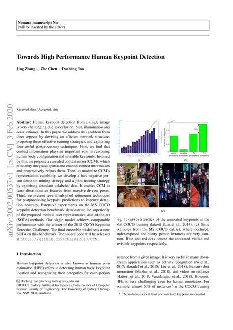 Towards High Performance Human Keypoint Detection Deepai