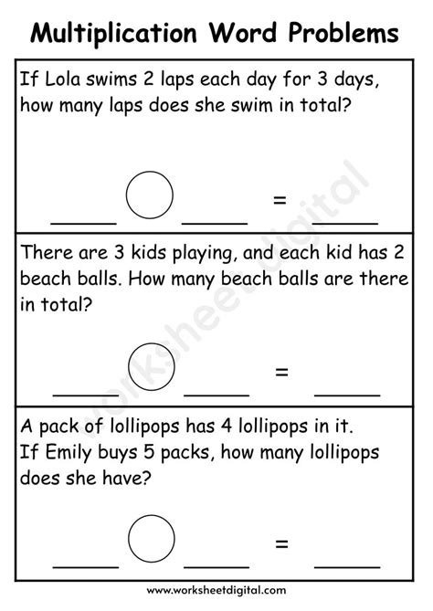 1st 2nd Grade Math Word Problems Worksheet Pdf Etsy