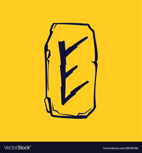 Runic E Letter Logo From Lightnings On Fragments Vector Image