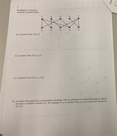 Solved Problem 2 10 Points Consider The Graph Below A