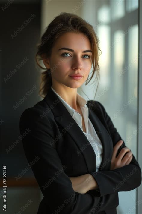 Portrait Of A Young Business Woman A Beautiful Business Lady In An