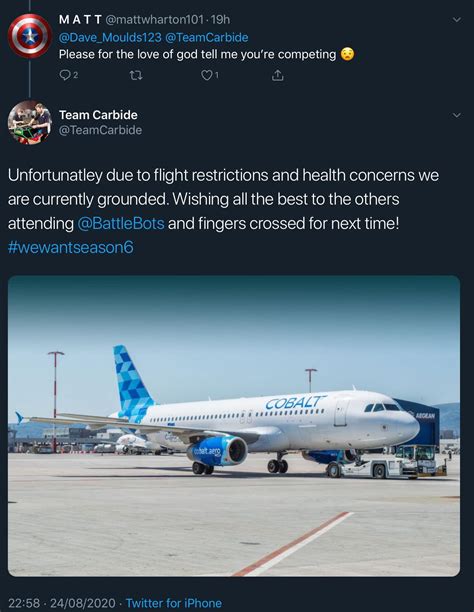 Cobalt Team Carbide Confirm They Wont Be At Battlebots 2020 R