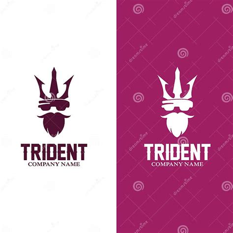 Trident Logo Template Vector Icon Design God War Weapon Spear Power Of The Ocean Stock Vector
