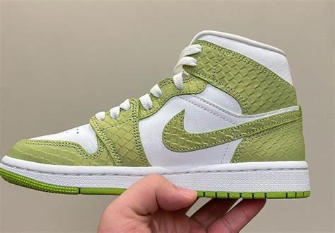 Detailed Look At The Air Jordan 1 Mid Green Python Dailysole