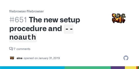 The New Setup Procedure And ` Noauth` · Issue 651 · Filebrowserfilebrowser · Github