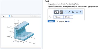 solved part b compute the moment of inertia iy about the y