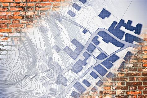 Imaginary Cadastral Map Of Territory With Buildings Roads And Land Parcel Stock Image Image