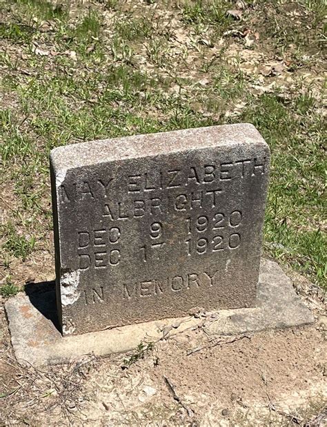 May Elizabeth Albright 1920 1920 Find A Grave Memorial
