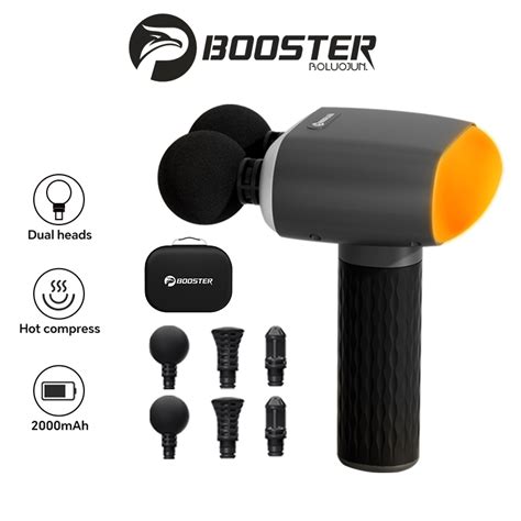 Booster Dual Heads Massage Gun Adjustable Hot Compress Portable 4 Gears