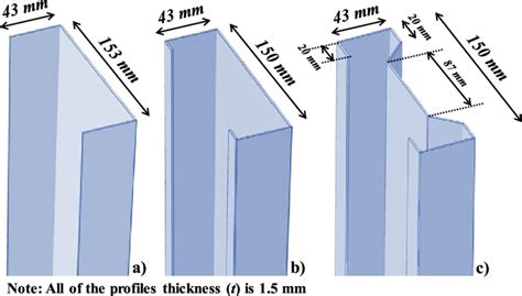 Geometry Details Of The Cold Formed Steel Profiles Unit In Mm A