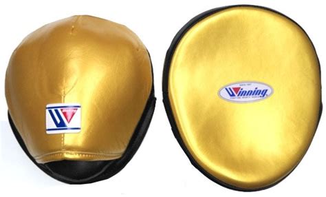 Winning Oval Curved Punch Mitts Gold · Black Wjapan Boxing