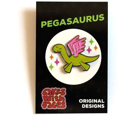 Pegasaurus Enamel Pin Badge Cute Accessories Cakes With Faces Enamel Pins Pin Badges
