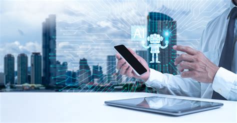 Bi 비즈니스 인텔리전스 Ai 인공 지능 기계 학습 디지털 마케팅 전략의 개념 두뇌 및 인쇄 회로 기판으로 가상 화면에서 작업하는 사업가 기술 아이콘 인공지능에 대한 스톡