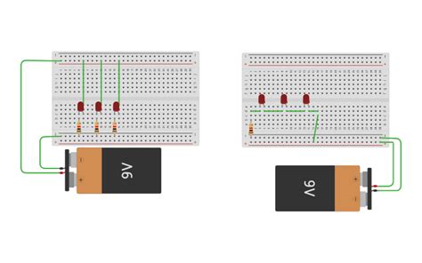 Circuit Design 2 Led Tinkercad
