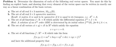 Solved Problem Determine The Dimension Of Each Of The Chegg