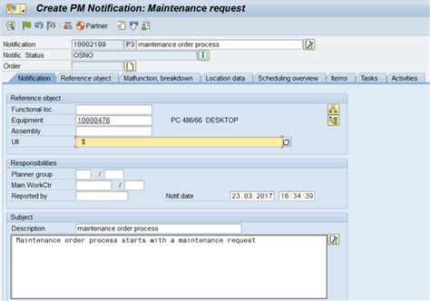 Sap Maintenance Order Management