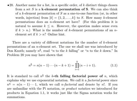 Solved Of A K Element Permutation Of S As A One To One Chegg Com