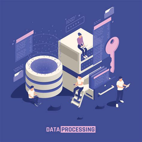 Data Processing Isometric Poster 4442002 Vector Art At Vecteezy